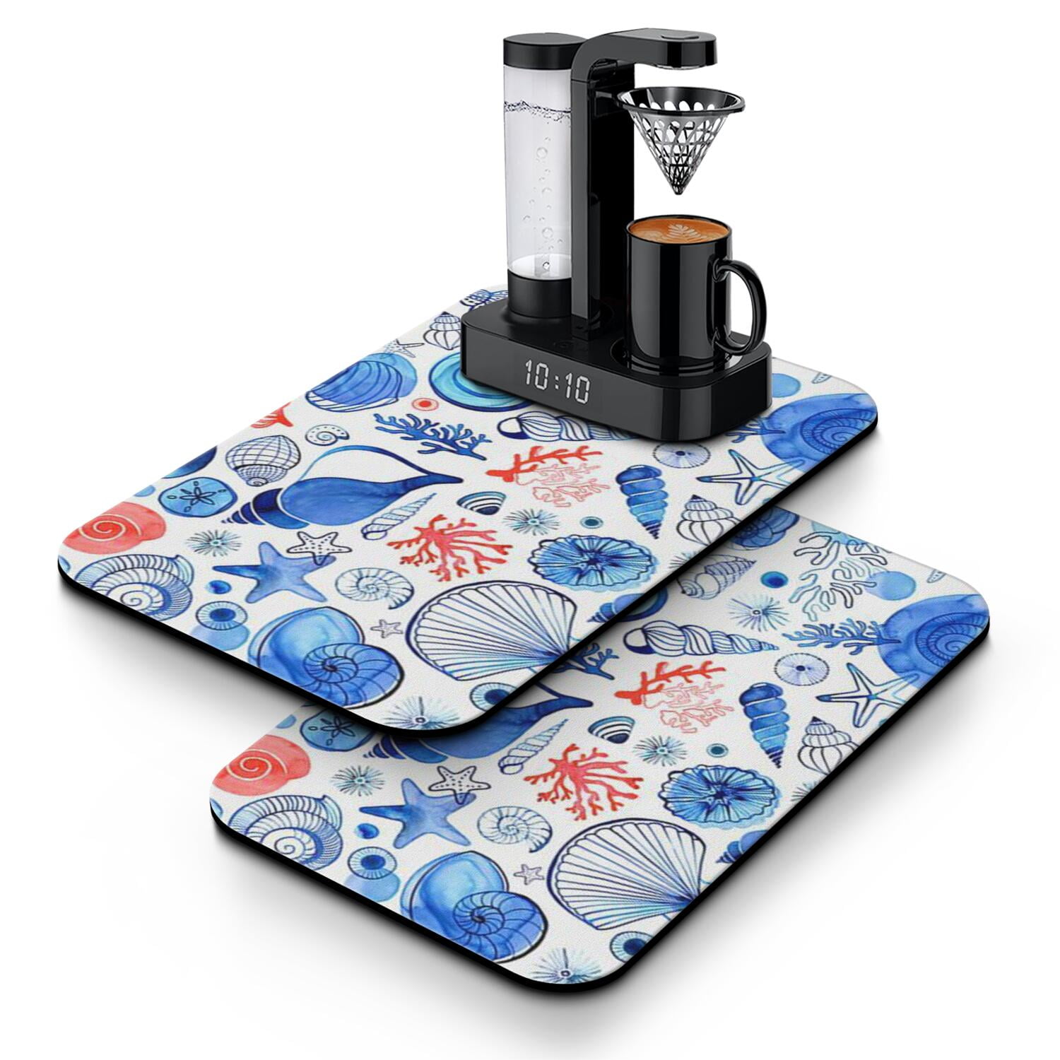 2pcs Marine Life Coffee Maker Pad Sunset Starfish at Beach Design, 4 ...