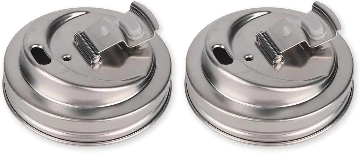 2pcs Mason Jar Pour Lid, Stainless Steel Wide Mouth Mason Jar Pitcher ...