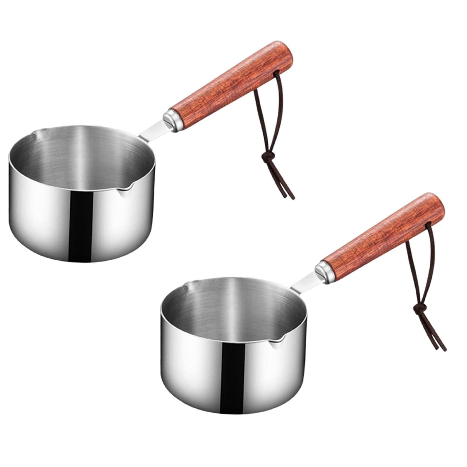 2pcs Mbxmh 125Ml Oil Pouring Pot,Stainless Steel Pan Mini Milk Warmer ...