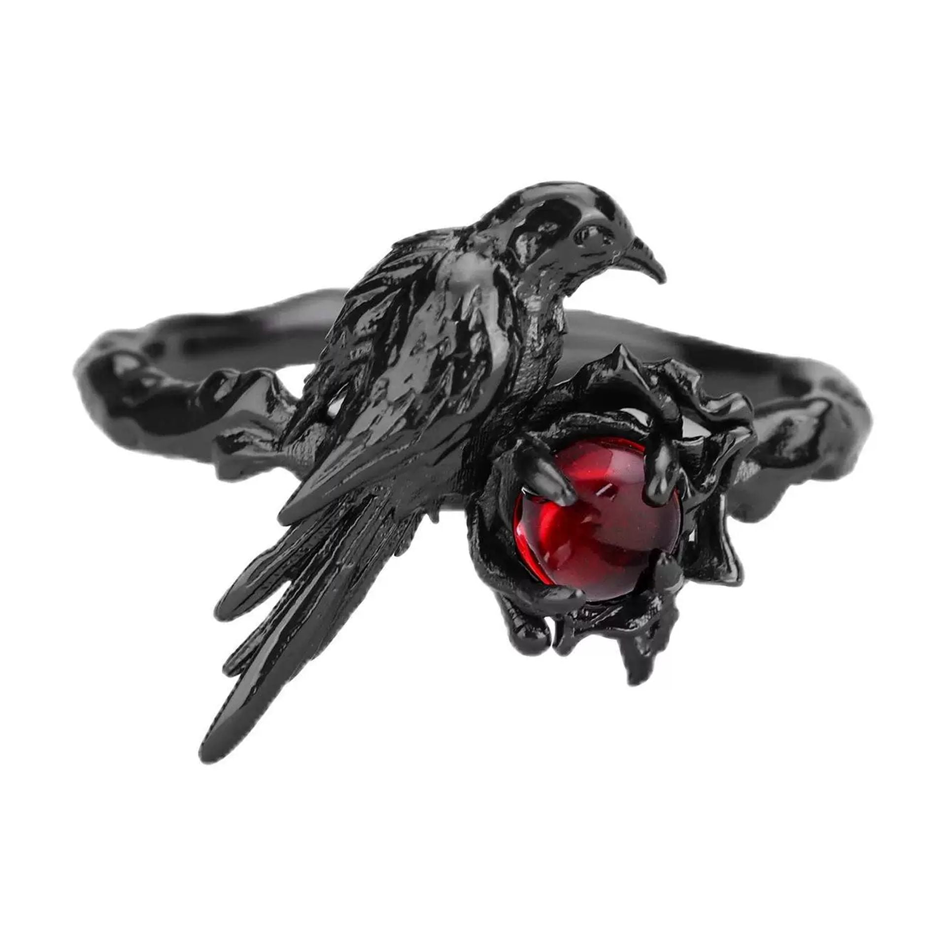 2pcs Men's Tribal Stainless Steel Red Eye Biker Eagle Hawk Band Ring ...