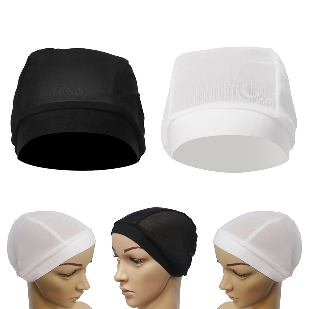 2pcs Mesh Stretch Turban Head Wrap Chemo Sleep Cancer Hat Skull Caps ...