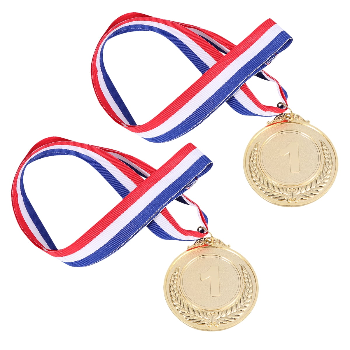 2pcs Metal Award Medals with Neck Ribbon Wheats Winner Medal for Sports ...