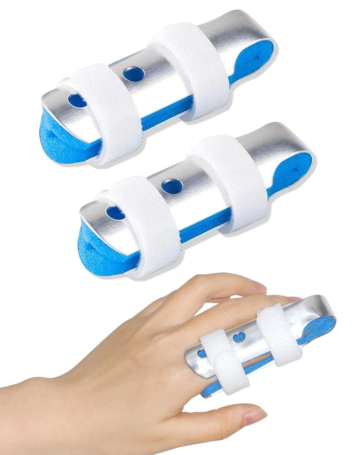 2pcs Metal Finger Splint Middle Finger, Medium Size Finger Brace ...