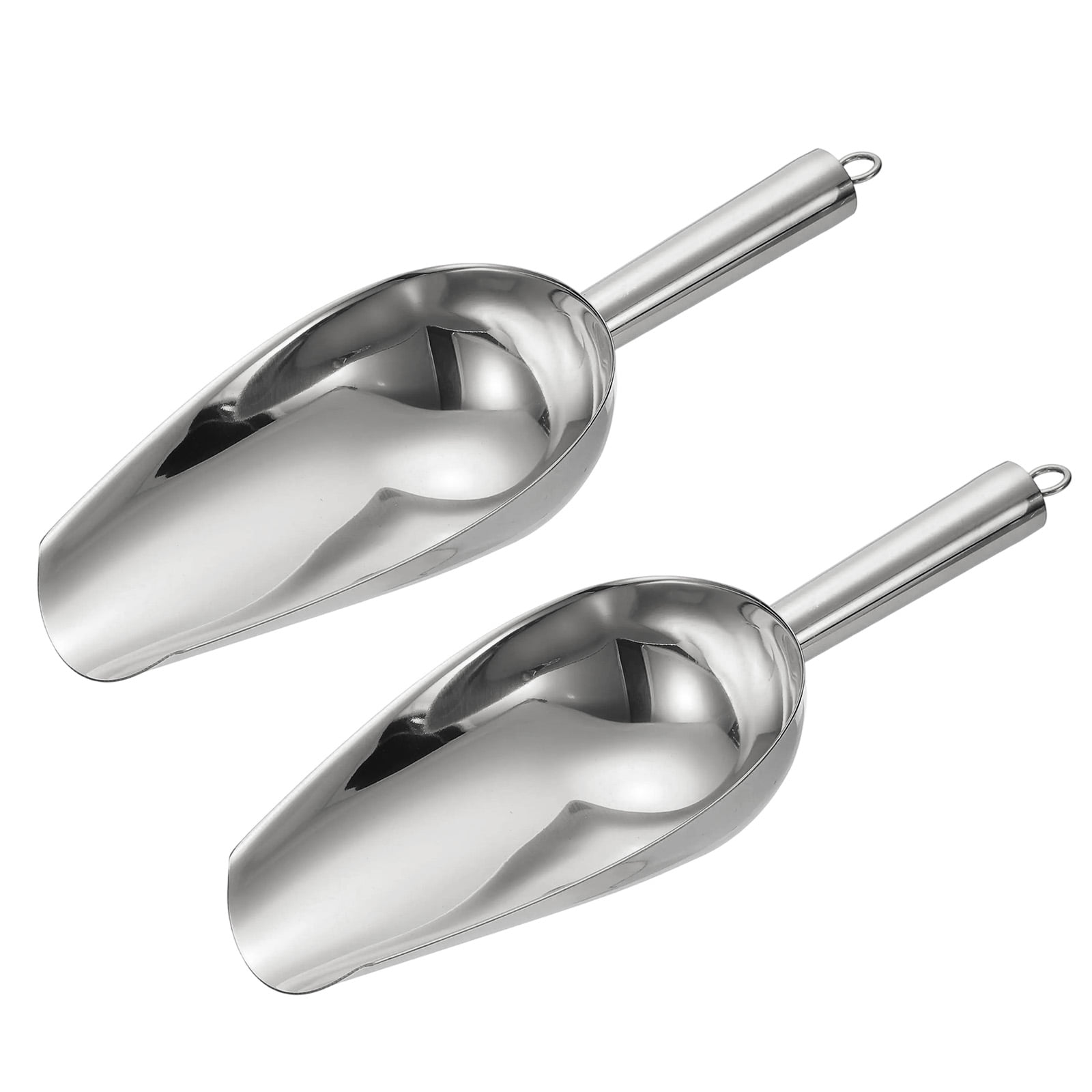 2pcs Metal Ice Scoop, 11" x 4.1"Stainless Steel Ice Scooper for Home ...