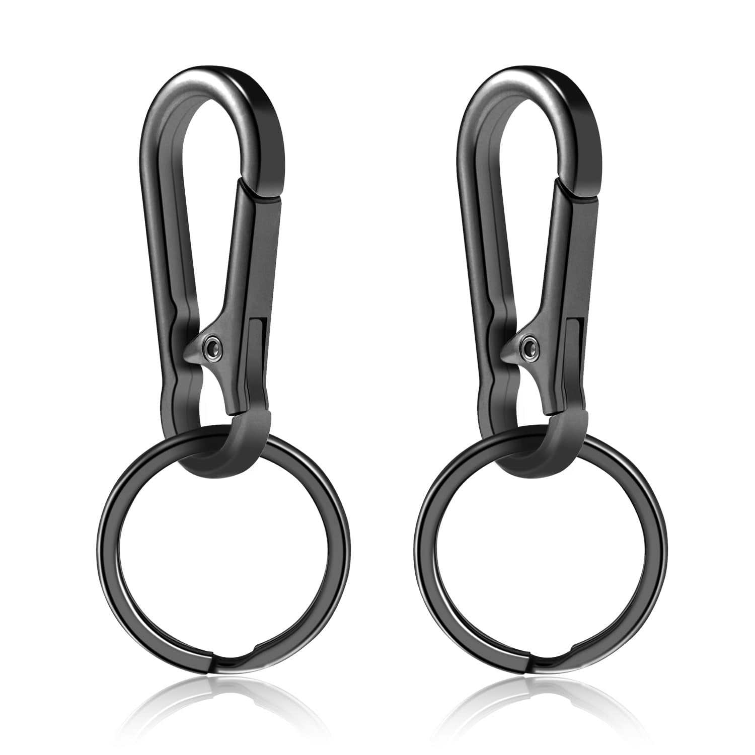 2pcs Metal Keychain Rings, Sturdy Key Chain Ring Carabiner Clip, Key ...