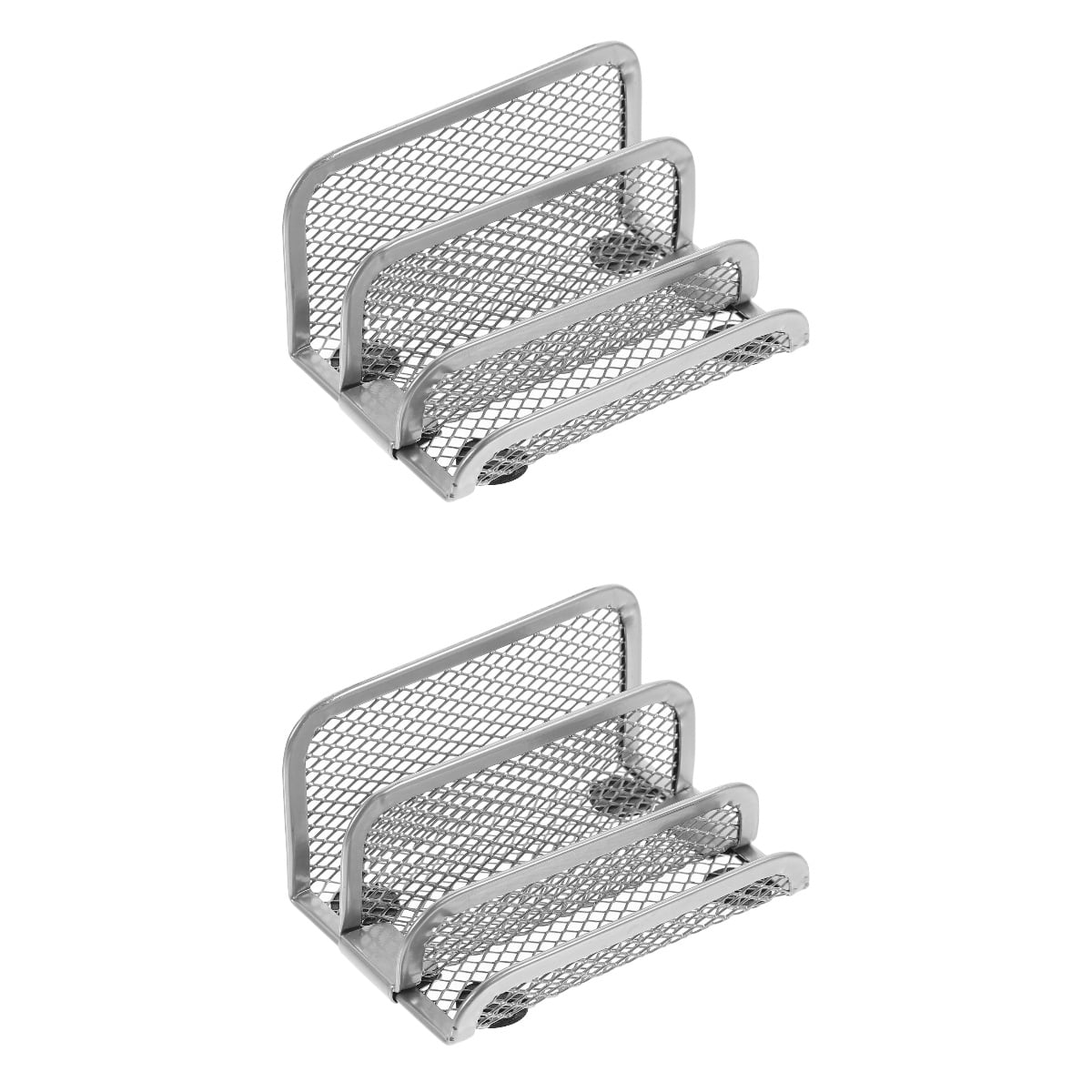 2pcs Metal Mesh Compartments Document Free Standing Book Holder Office ...