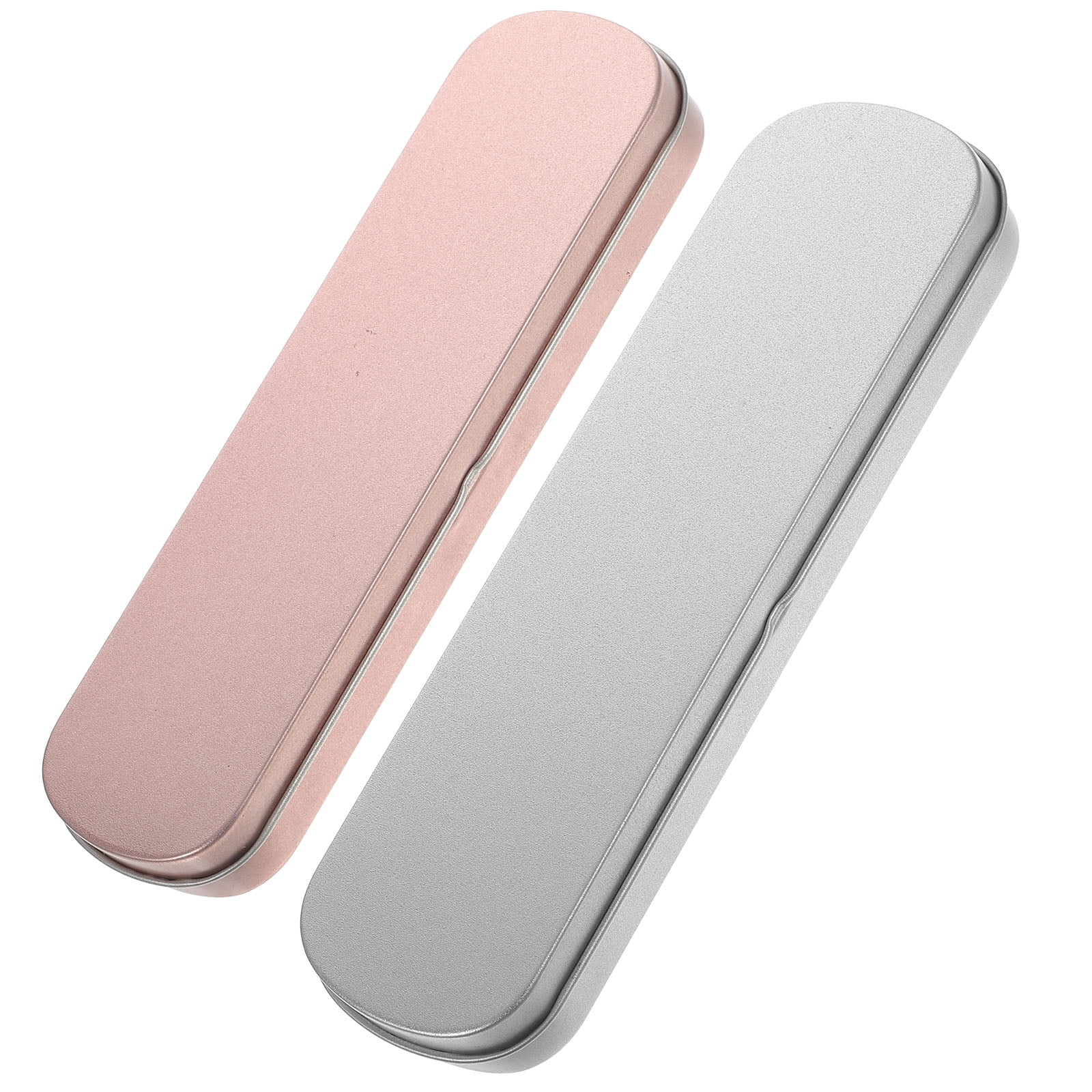 2pcs Metal Pencil Cases Empty Stationery Boxes Flat Pen Boxes with Lids ...