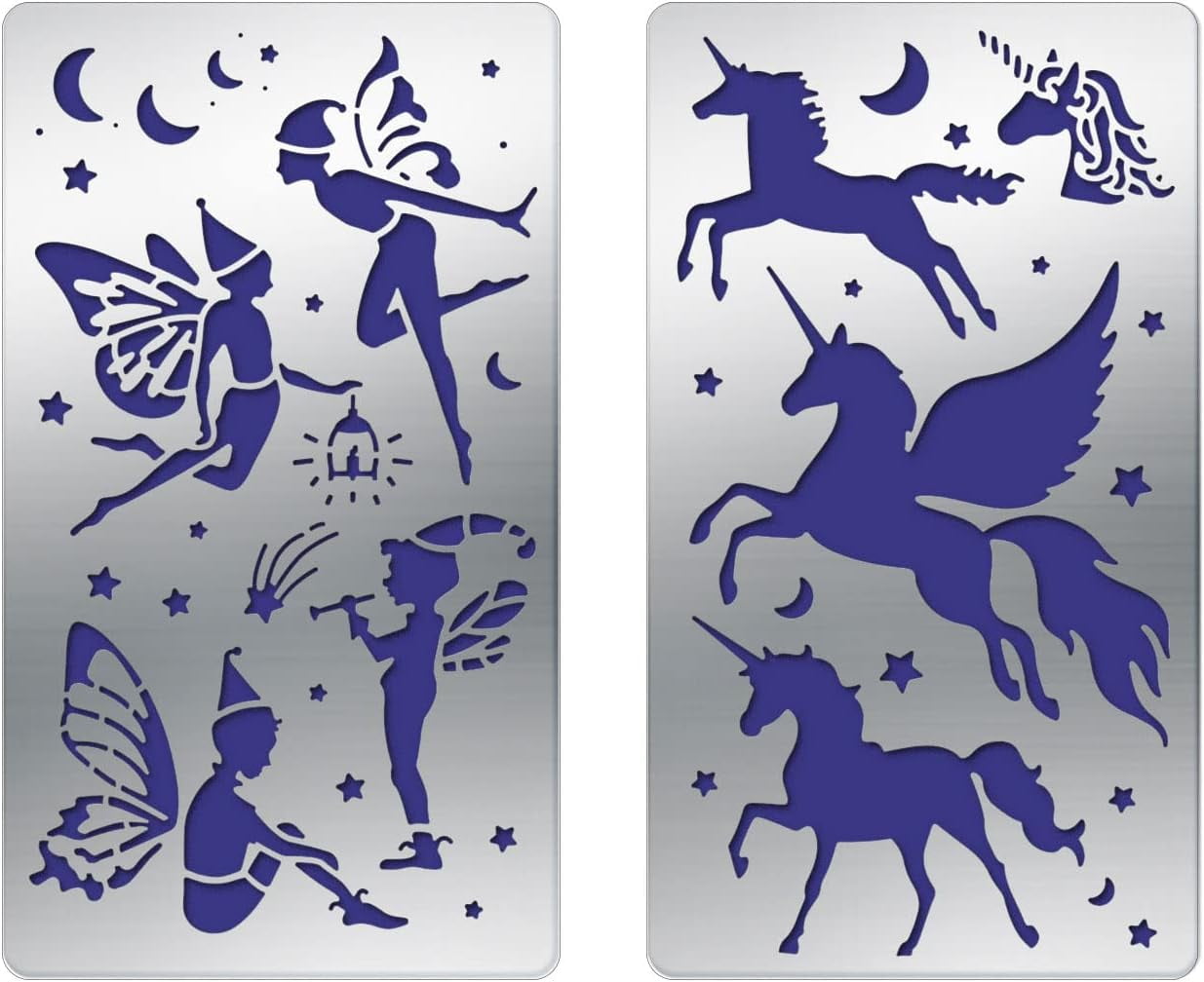 2pcs Metal Scrapbooking Drawing Stencils Set Male Elves and Single Horn ...
