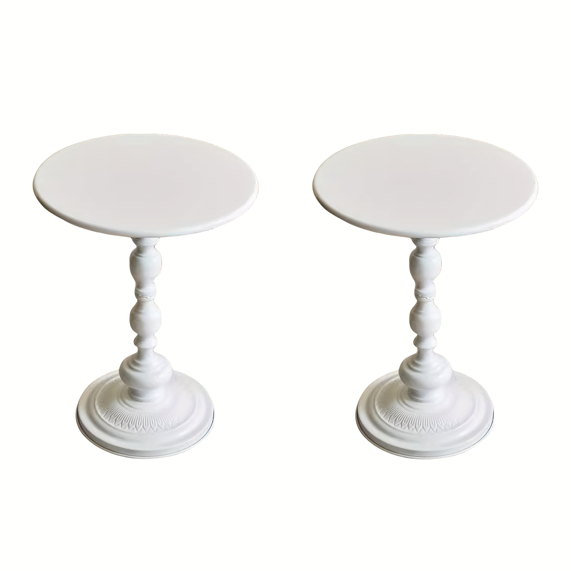 2pcs Metal Small Round Side End Table, Vintage Matte Coffee Drink ...