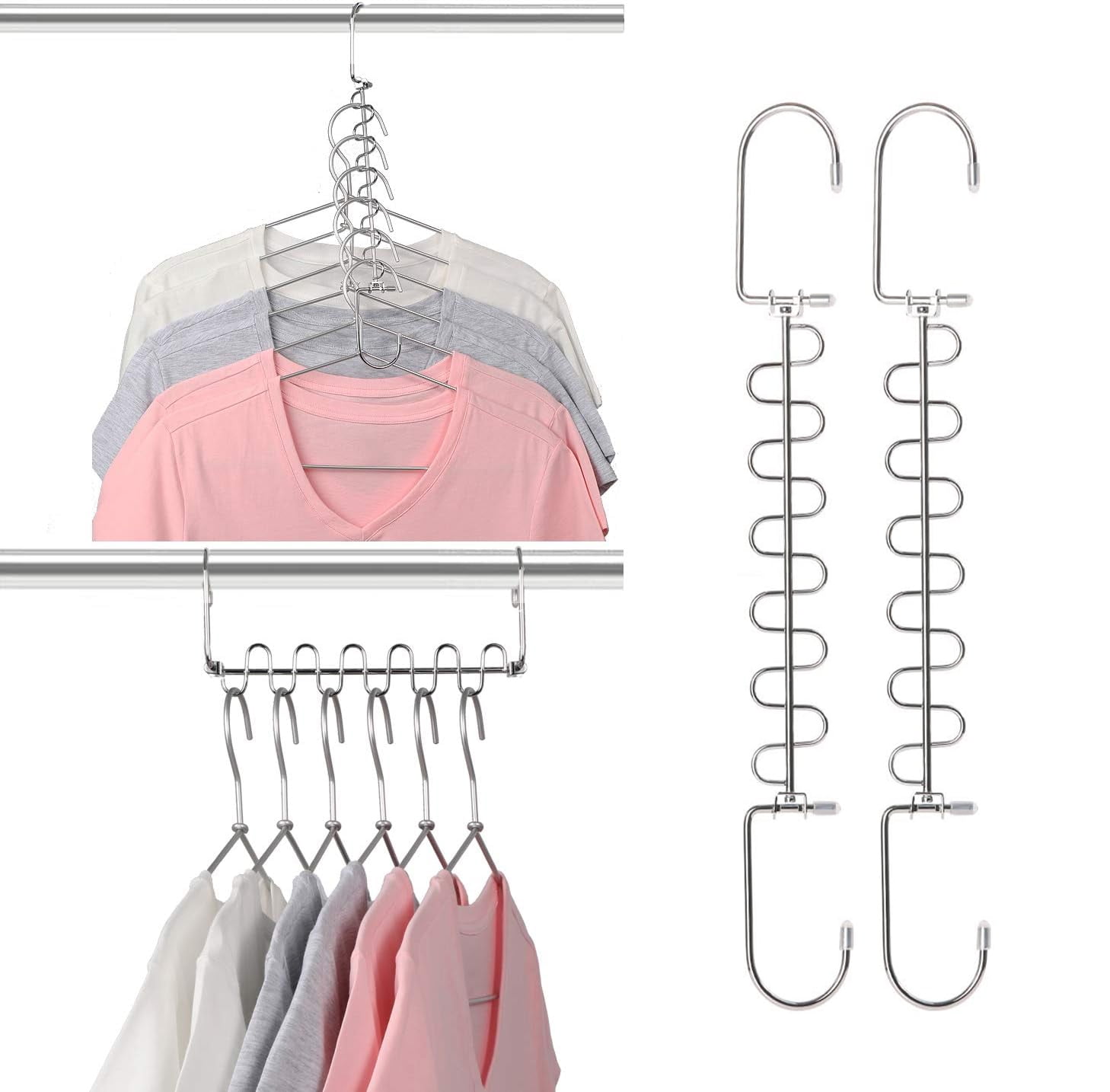 2pcs Metal Space Saving Hangers 12 pack, Sturdy Space Saver Hangers ...