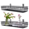 2pcs Metal Wire Baskets for Storage, 15.7 x 5.9 x 2.4 Inches Wall Mount ...