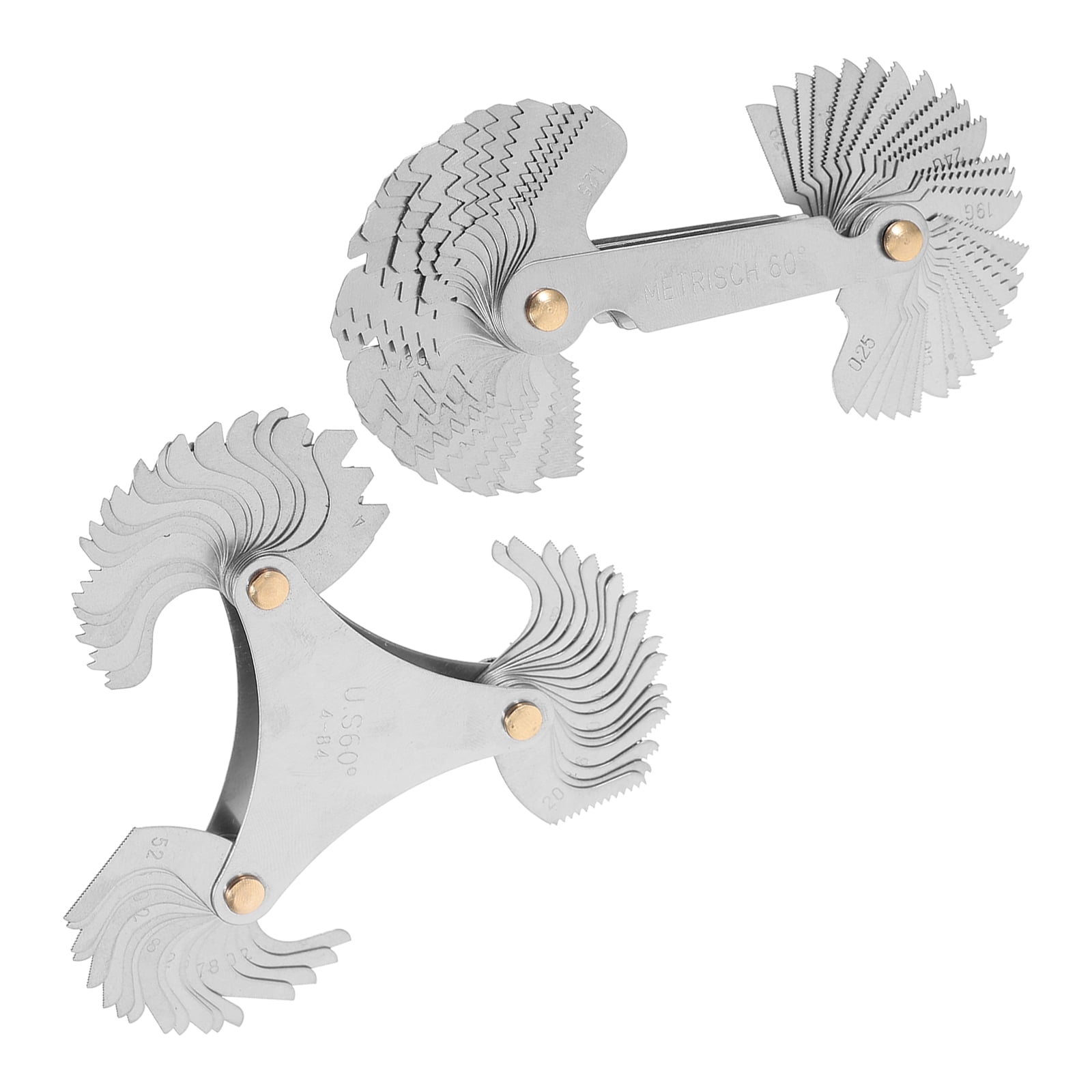 2pcs Metric Thread Gauge Screw Pitch Gauges Tool Stainless Steel Pitch ...