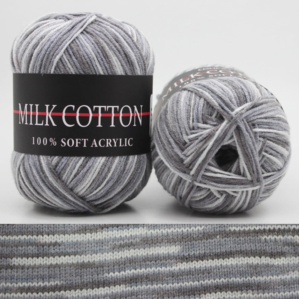 2pcs Milk Cotton Crochet Yarn Multicolor Acrylic Soft Crochet Yarn ...