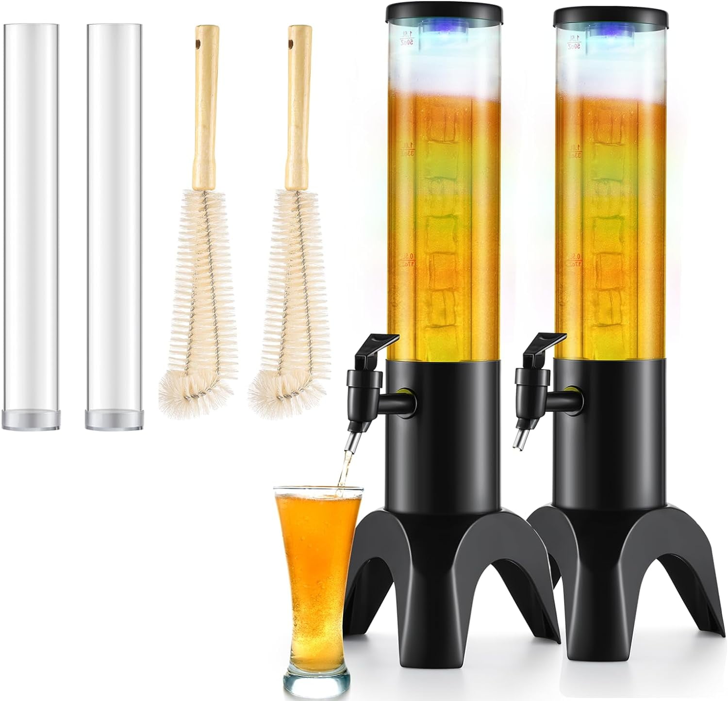 2pcs Mimosa Tower, 50oz/1.5L Drink Tower Dispenser with Ice Tube and ...