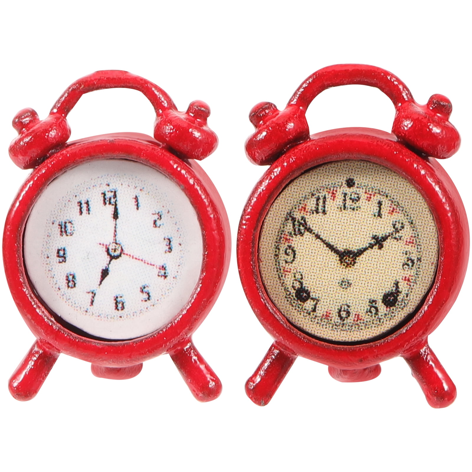 2pcs Mini Alarm Clock Models Miniature Clock Toy Kids Pretend Play Toy ...