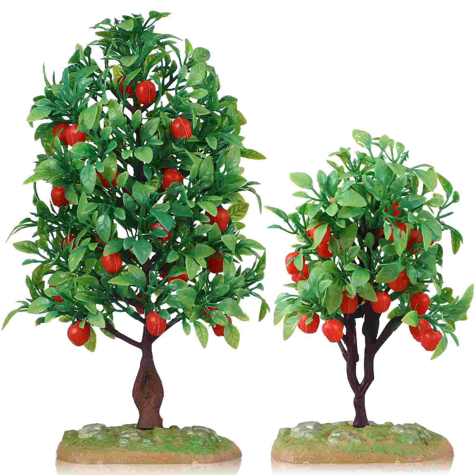 2pcs Mini Apple Trees Artificial Trees Small Tree Models Train Scenery ...