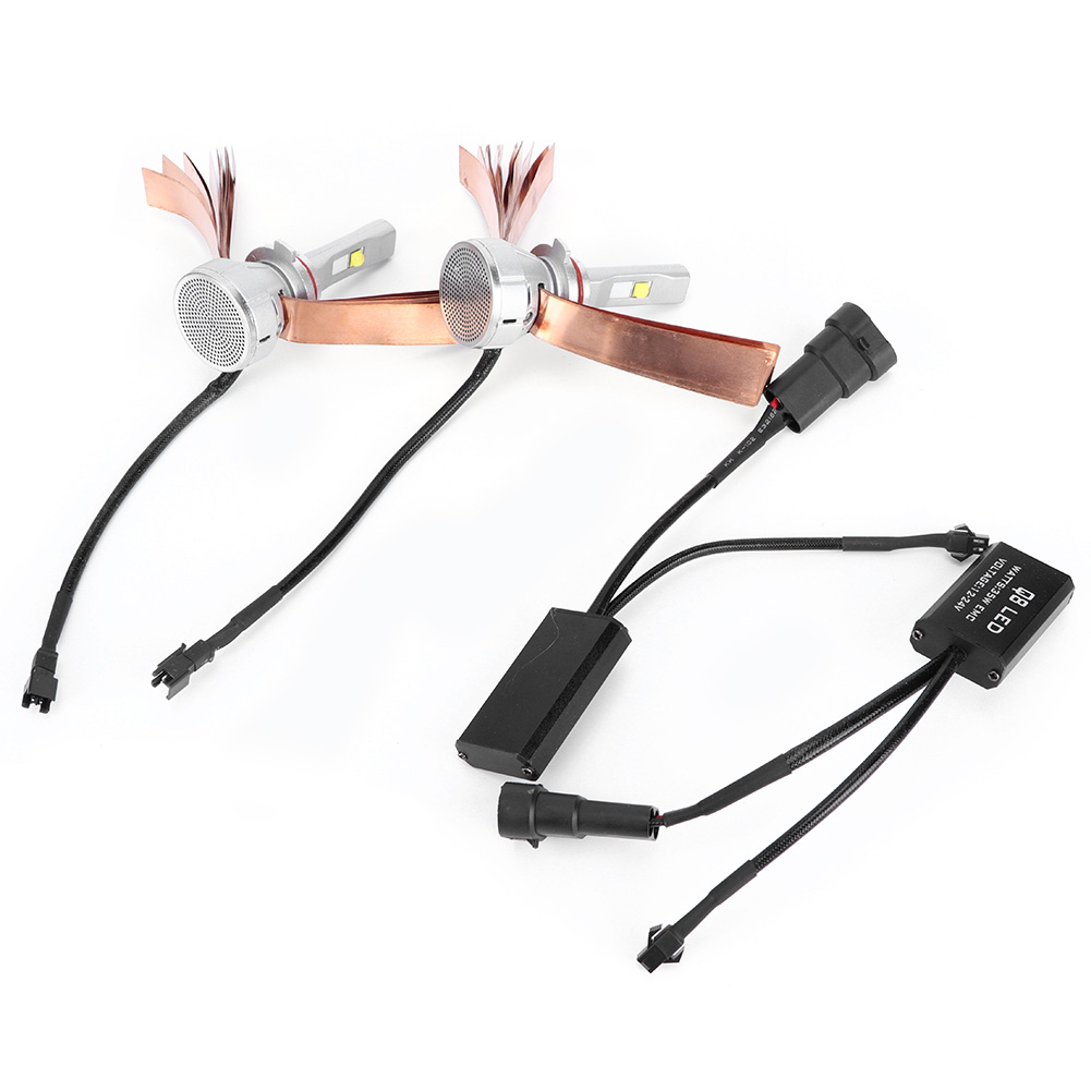 2pcs Mini Car LED Headlight Dual Heat Dissipation 6000K 800LM 12V9006 ...