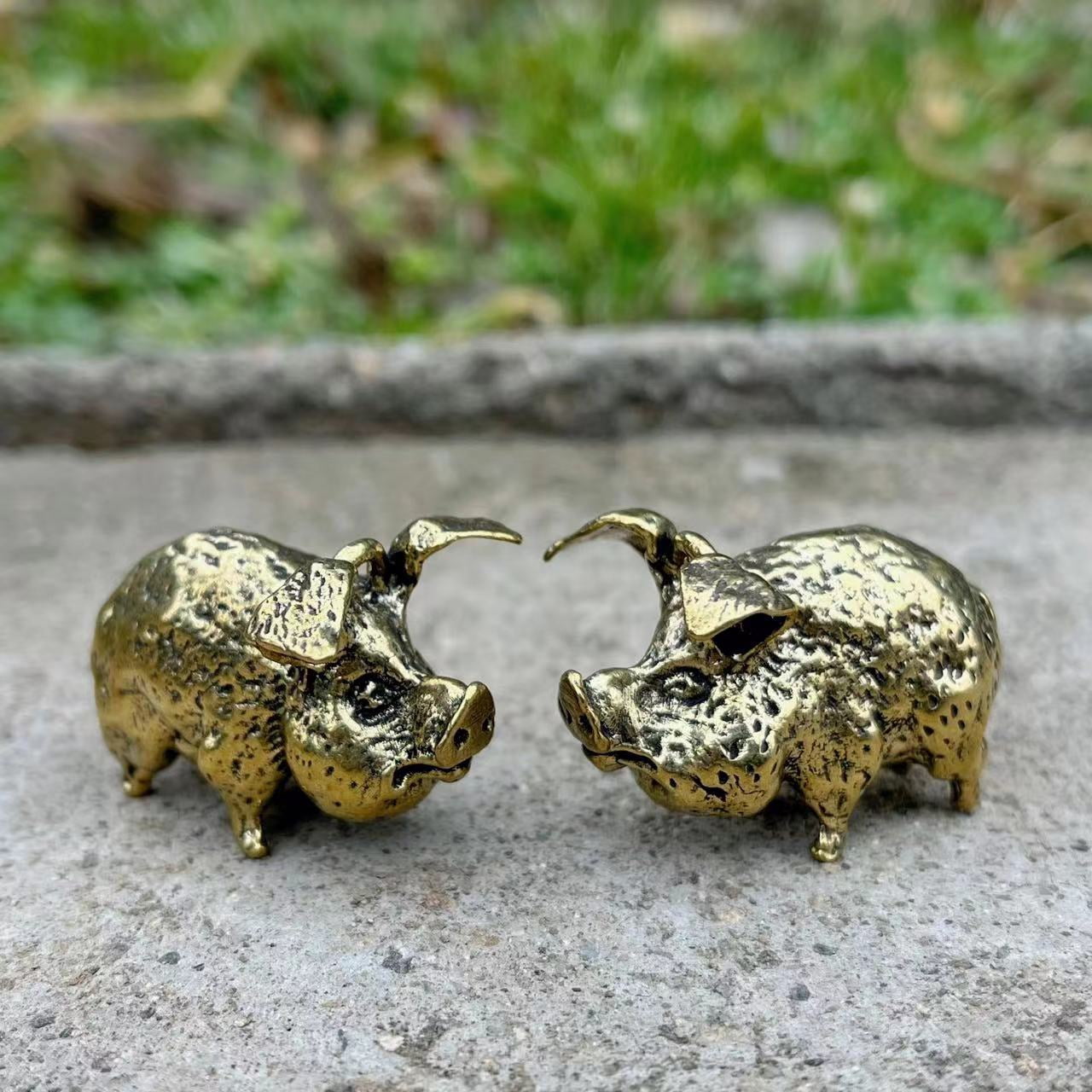2pcs Mini Copper Fat Pig Copper French pig Statue pendant , Brass Art ...