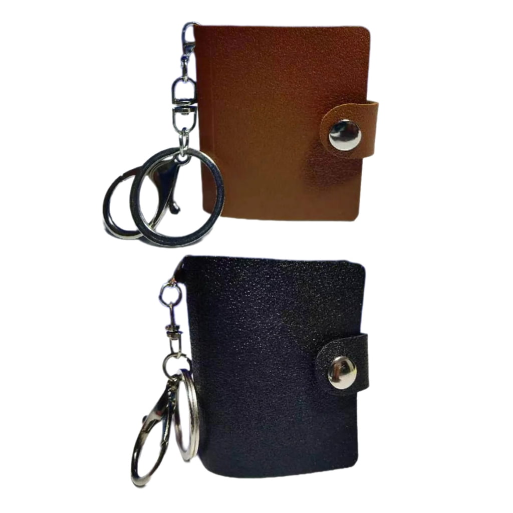 2pcs Mini Leather Photo Album Key Rings Stylishs Designs Photo Key ...