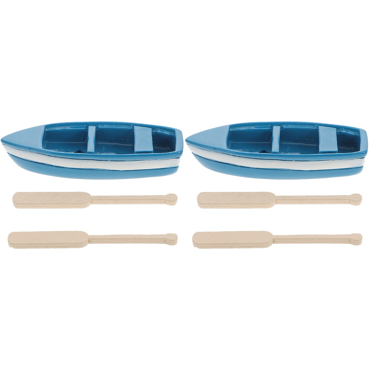 2pcs Mini Resin Boat and Paddles Model Figurines Toy Micro Landscape ...
