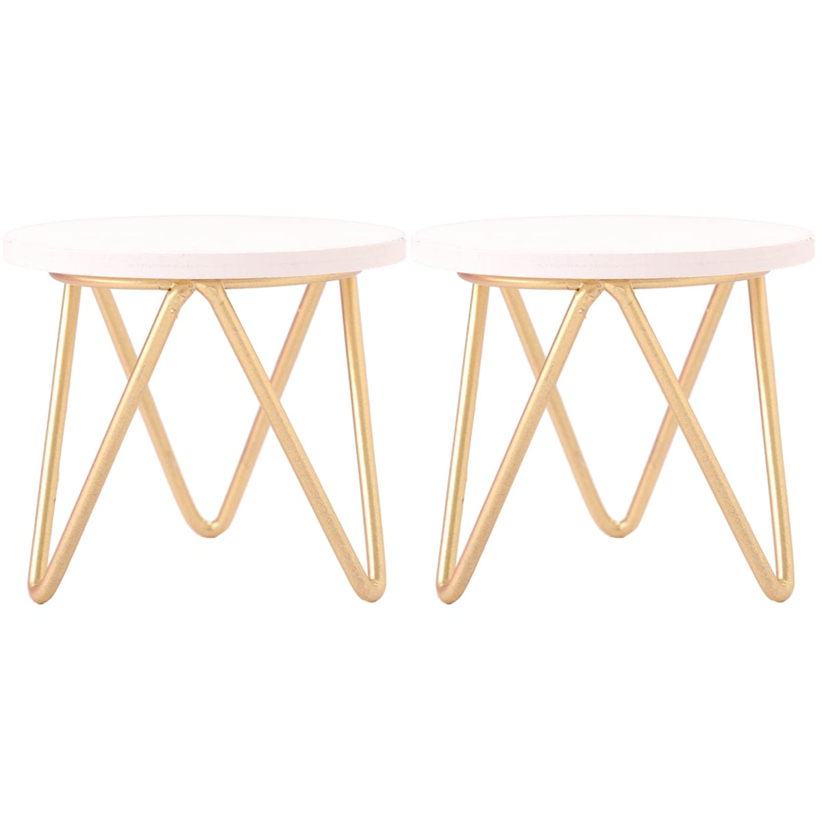 Eease 2pcs Mini Side Table Miniature Side Table Round Table Tiny House ...