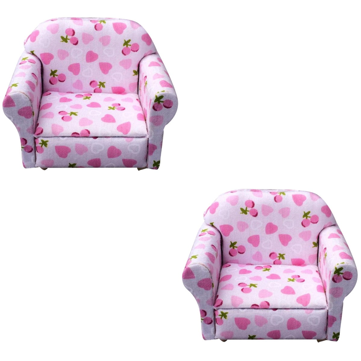 2pcs Mini Sofa Furniture Retro Sweetheart Strawberry Small Sofa Play ...