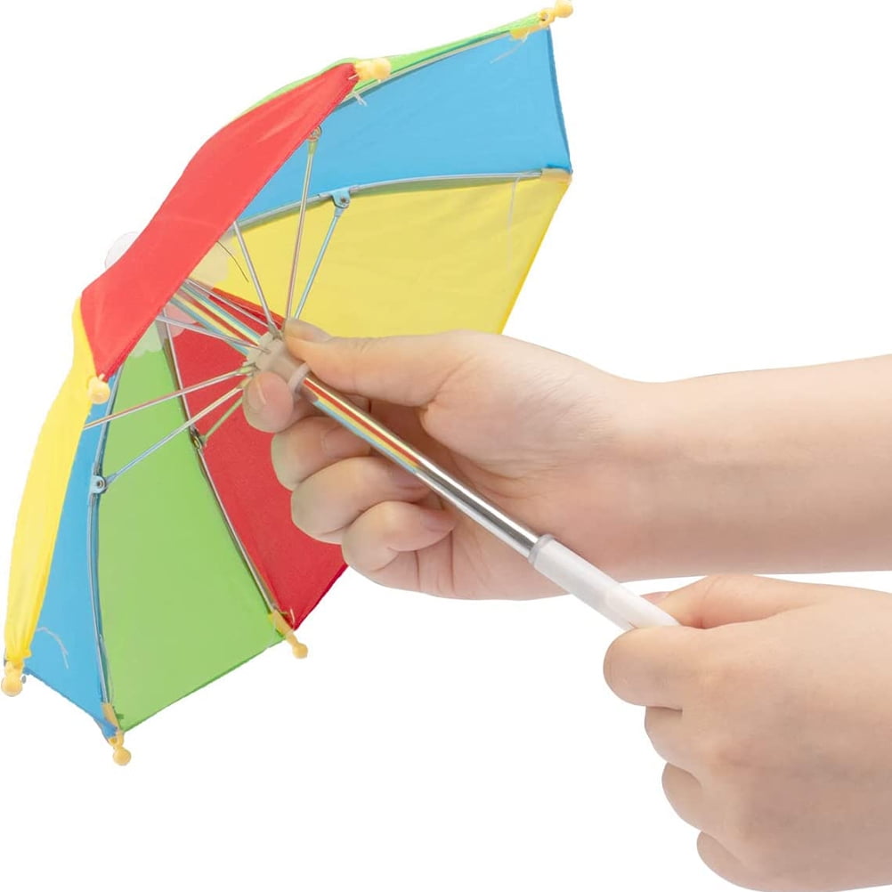 2pcs Mini Umbrella Adjustable Miniature Umbrella Sunny Rainy Umbrella ...