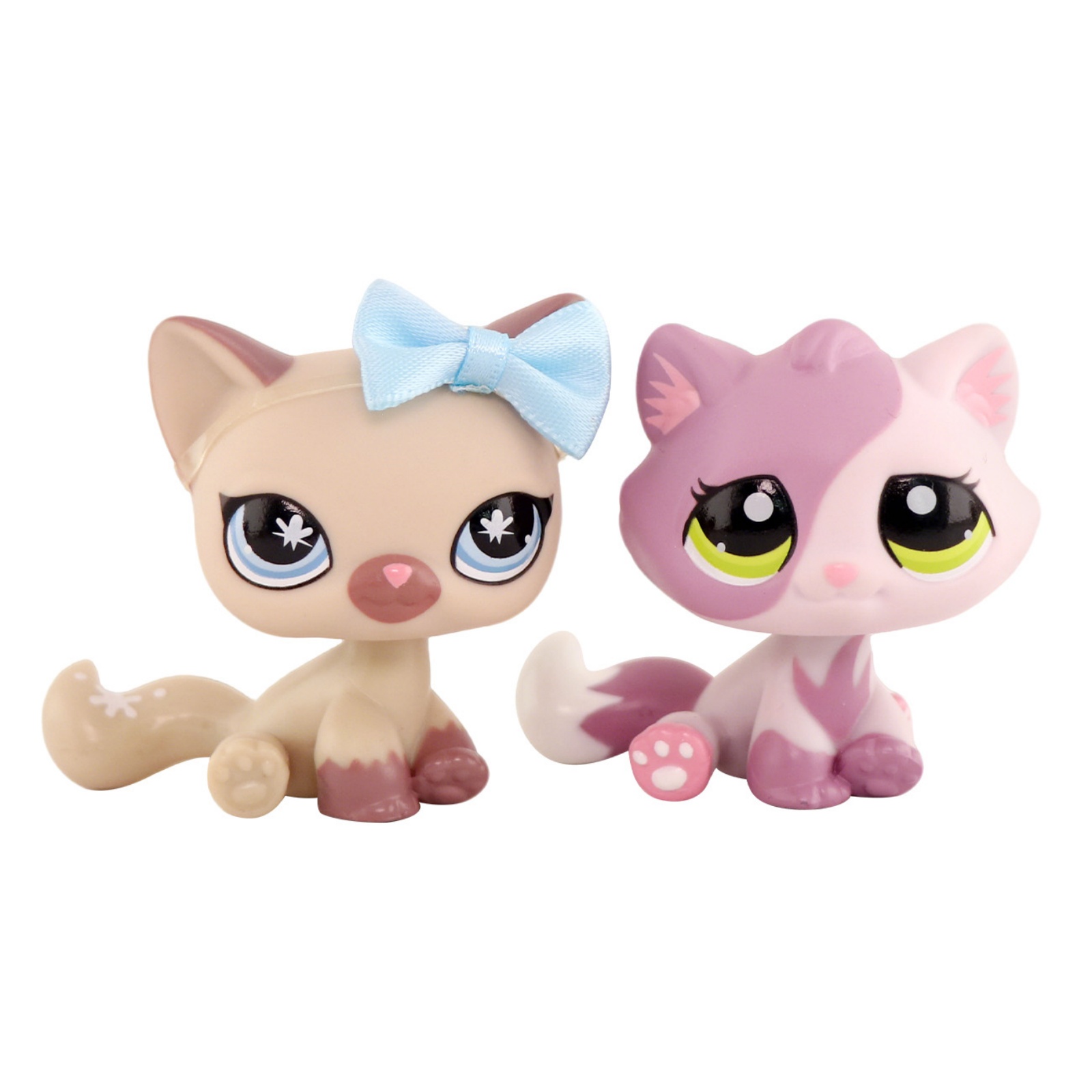 2pcs Mini lps Shop Sets,Tabby Cat #1660 Sitting Shorthair Cat #664 with ...