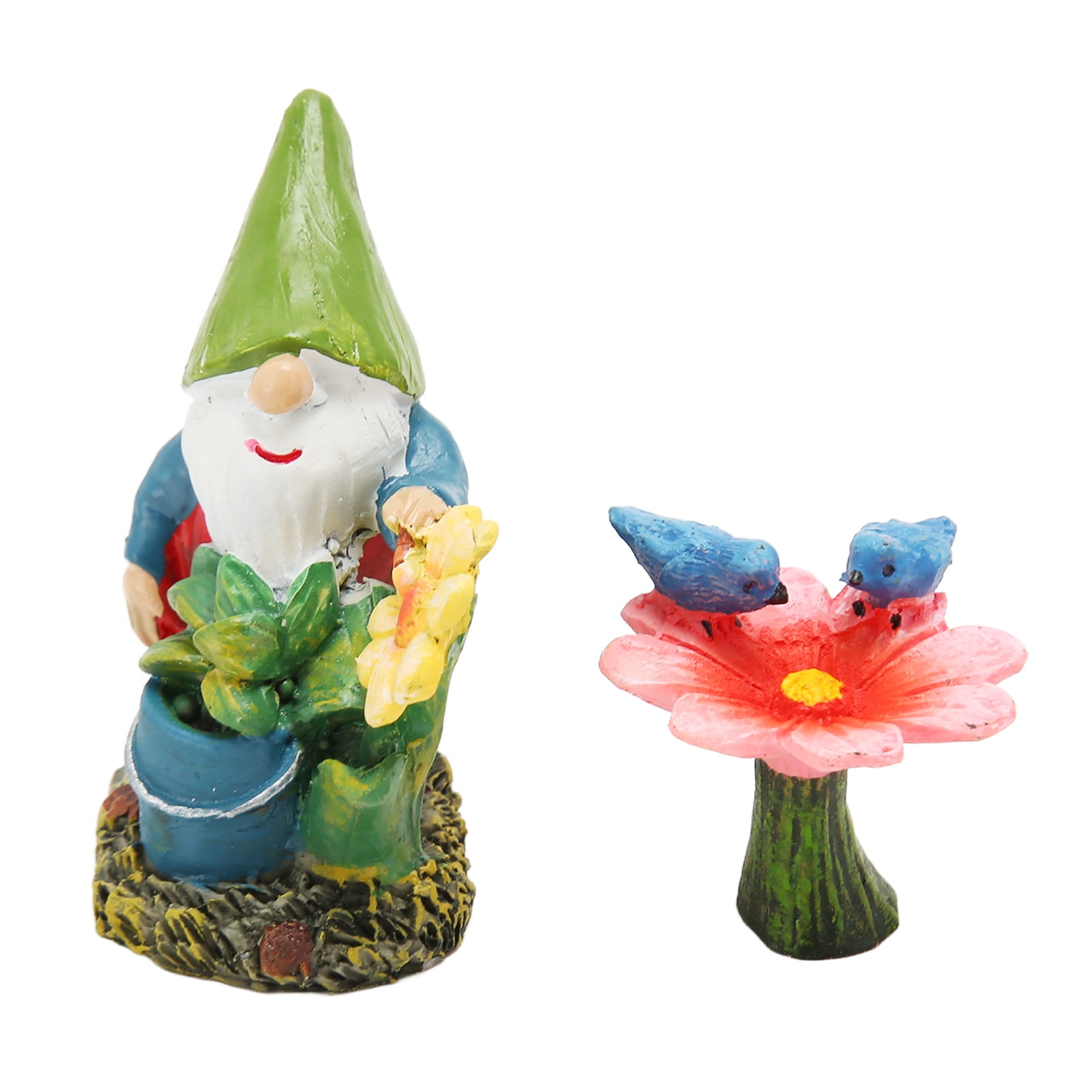 2pcs Miniature Gardening Gnomes Set Waterproof Sun Block Coating Good ...