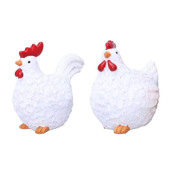 2pcs Miniature Hen Chick Resin Crafts Farm Market Display Ornaments For ...