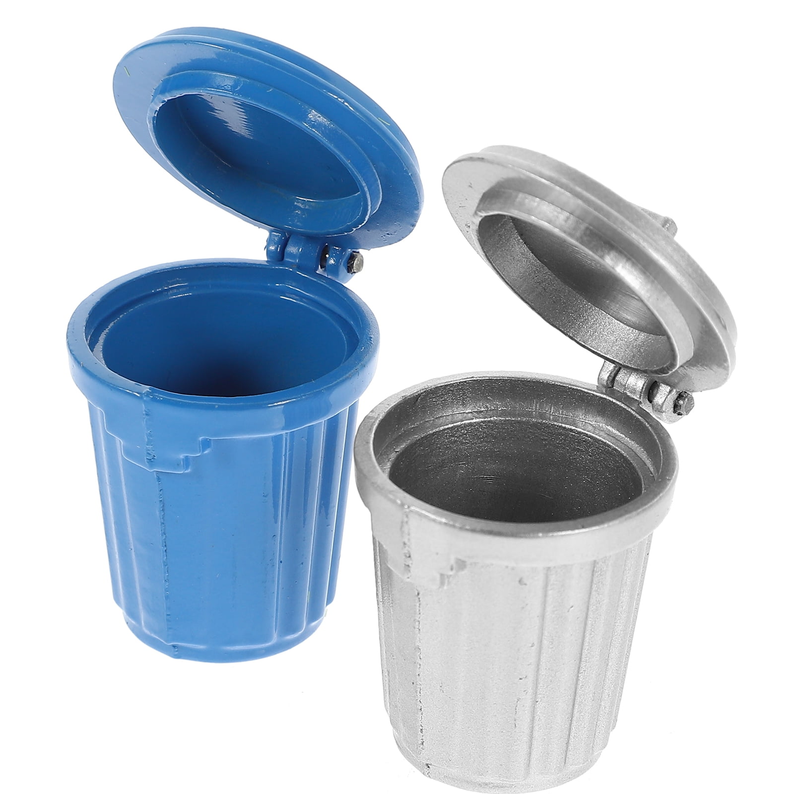 2pcs Miniature Trash Can Mini House Garbage Pail Tiny House Decorative ...