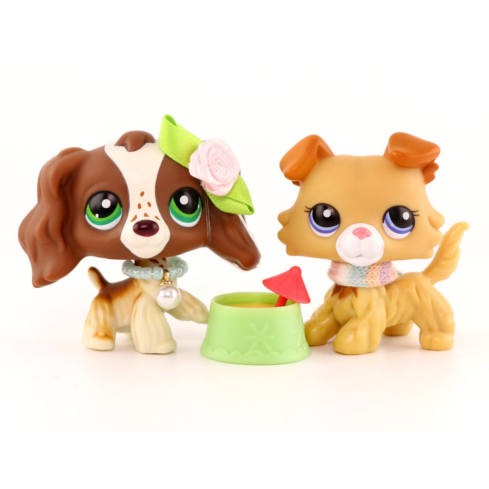 2pcs Minilpsshop Collie Cocker Spaniel Set,#2452 #156 with Cute Bow ...