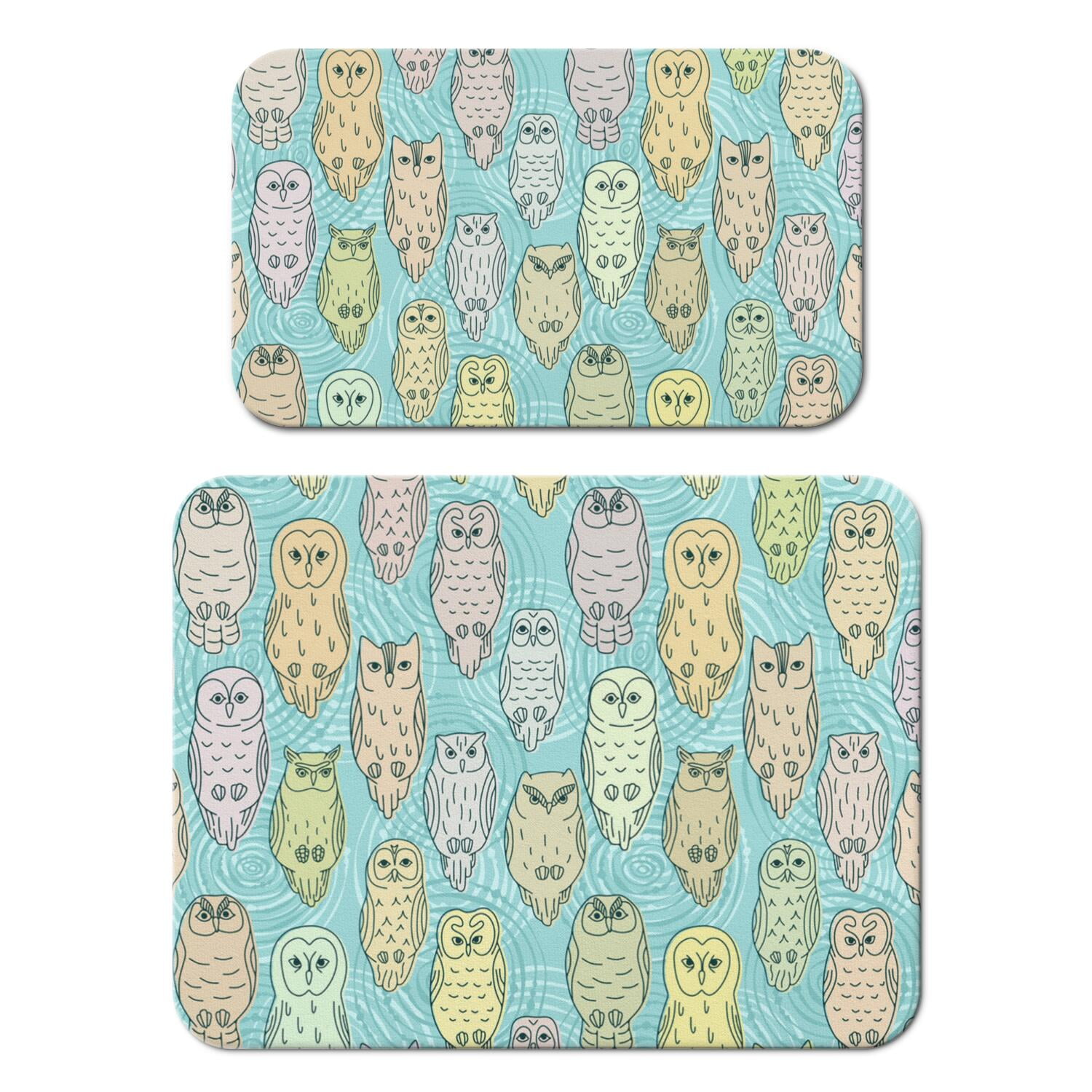 2pcs Minimalist Aesthetic Owl Coffee Mats - Snowy Owl & Stars, Compact ...