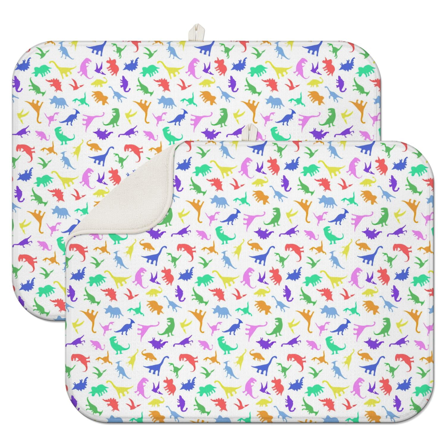 2pcs Minimalist Dinosaur Sink Drying Pad, Super Absorbent Microfiber ...