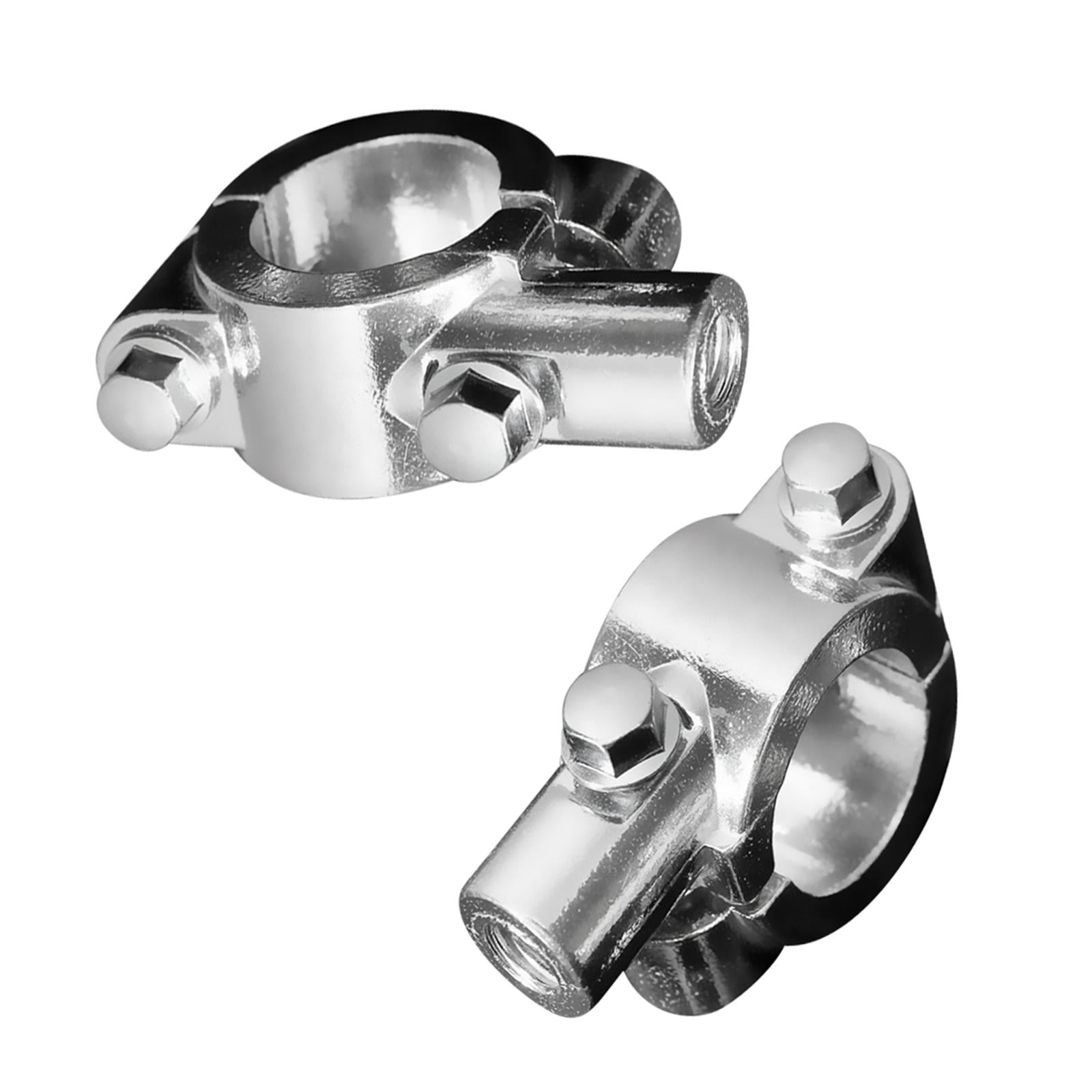 2pcs Mirror Clamp Bracket In Chrome For 7/8'' Handlebars Motorcycle ...