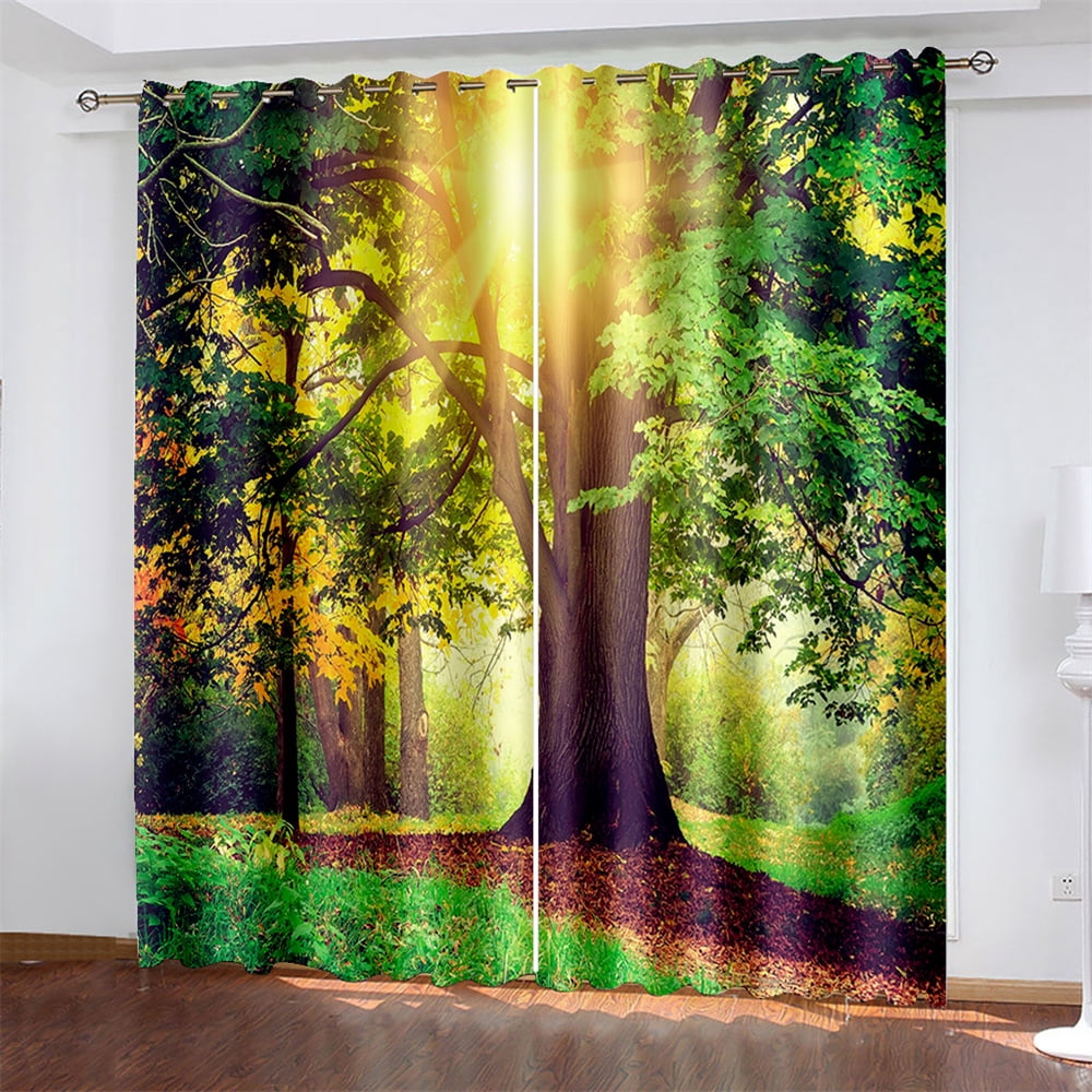 2pcs Modern Abstract Black Golden Marble Living Room Curtain r Digital ...
