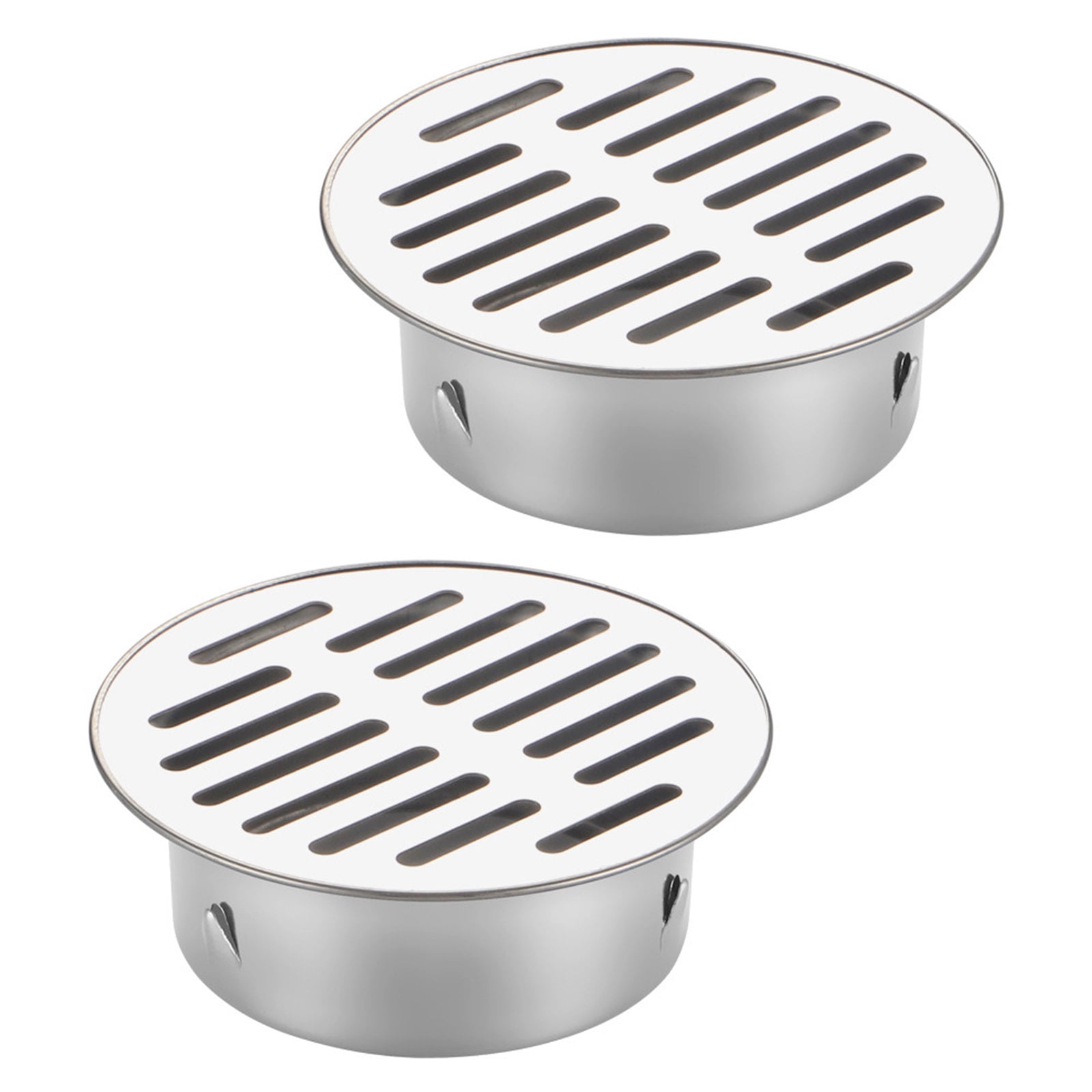 2pcs Modern Round Shower Floor Drain with Middle Drainages and Hair ...