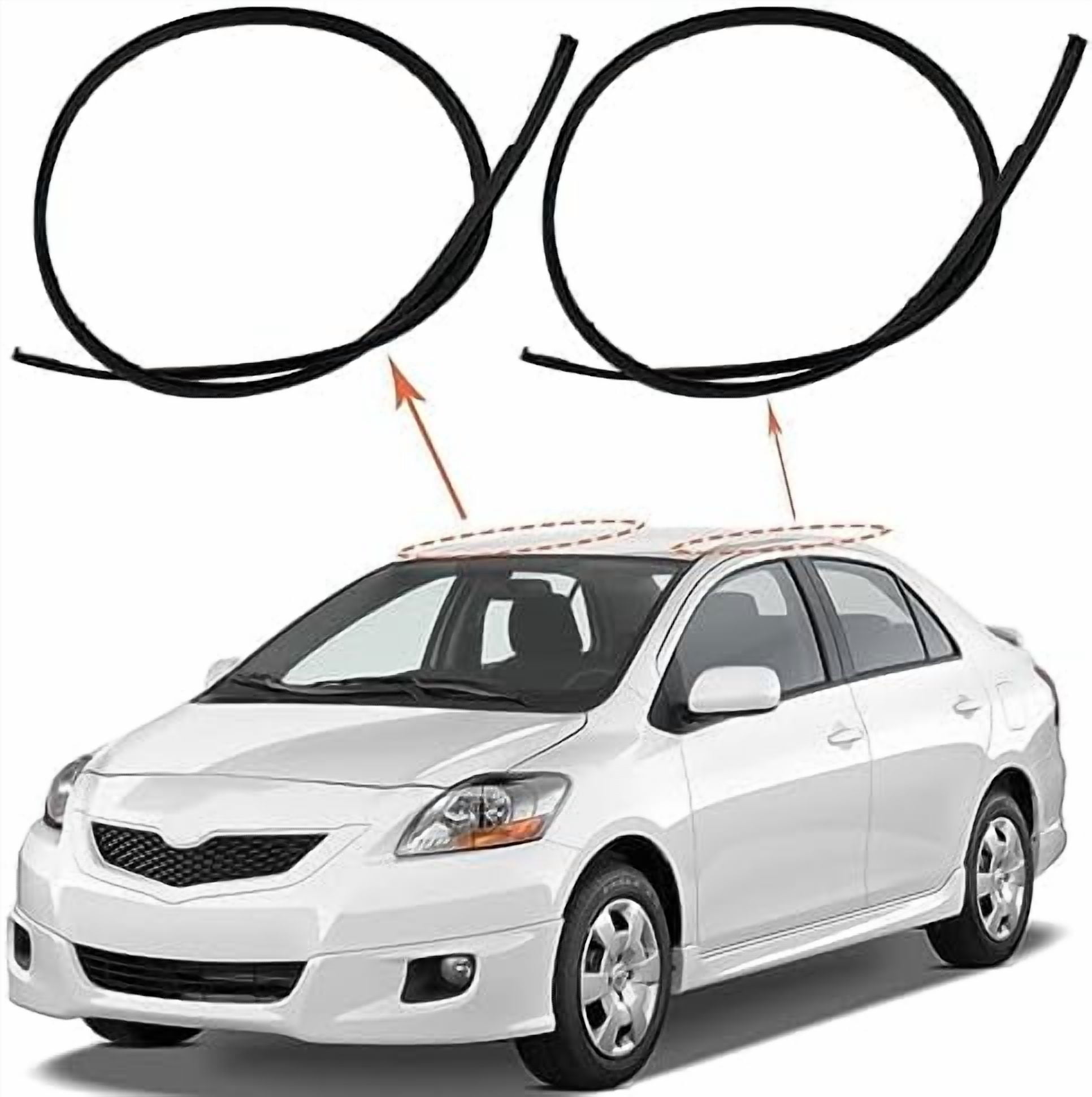 2pcs Molding Side Drip Compatible with Toyota Yaris Sedan 2007 2008 ...