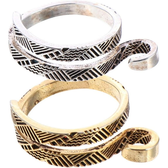 2pcs Money Hook Retro Ring Knitting Loop Knitting Finger Jewelry Yarn ...