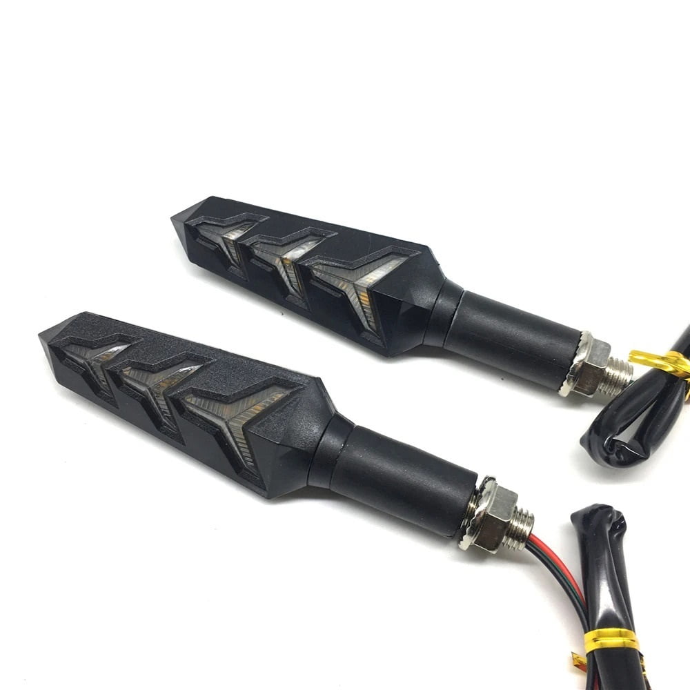 2pcs , Motorcycle Water Flowing LED Turn Signals Blinker Lights Built ...