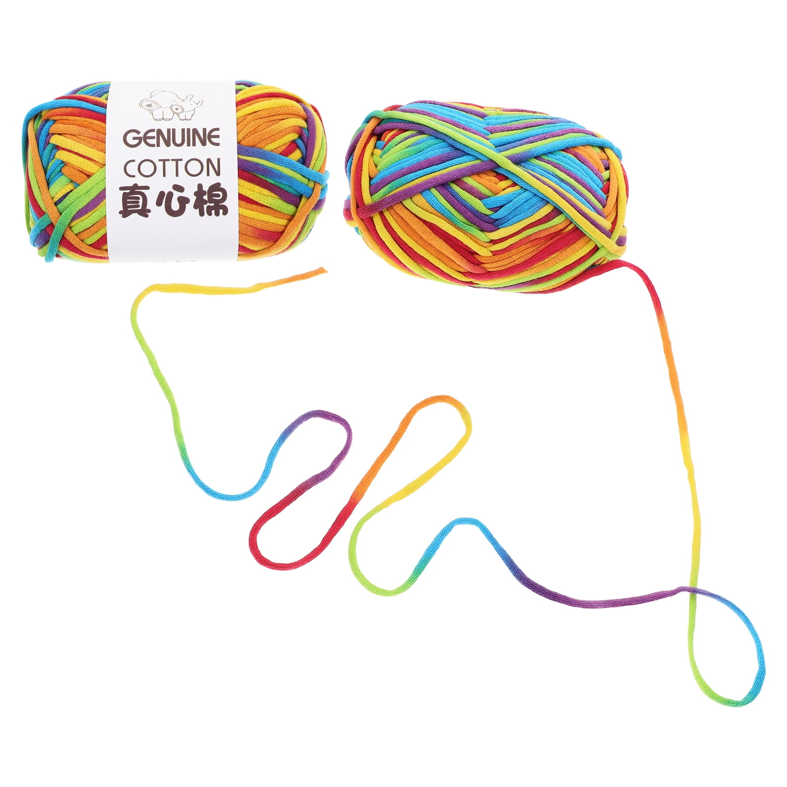 2pcs Multi-color Crafting Yarns Rainbow Crocheting Yarns DIY Knitting ...