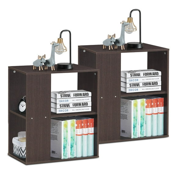 2pcs Multi-functional Side Table 3-Tier Bedside Sofa Table w/ Shelves ...