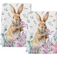 2pcs Multicolor 11 Easter Bunny Dish Towels With Floral Bouquet ...