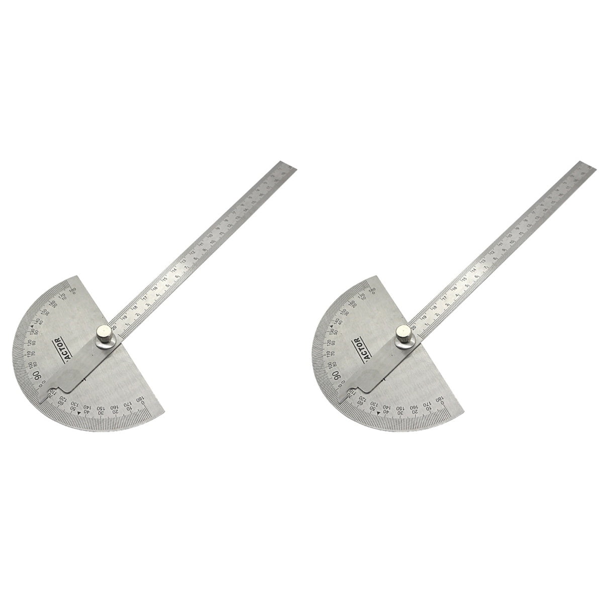 2pcs Multifunctional Stainless Steel 180 Degree Protractor Angle Finder ...