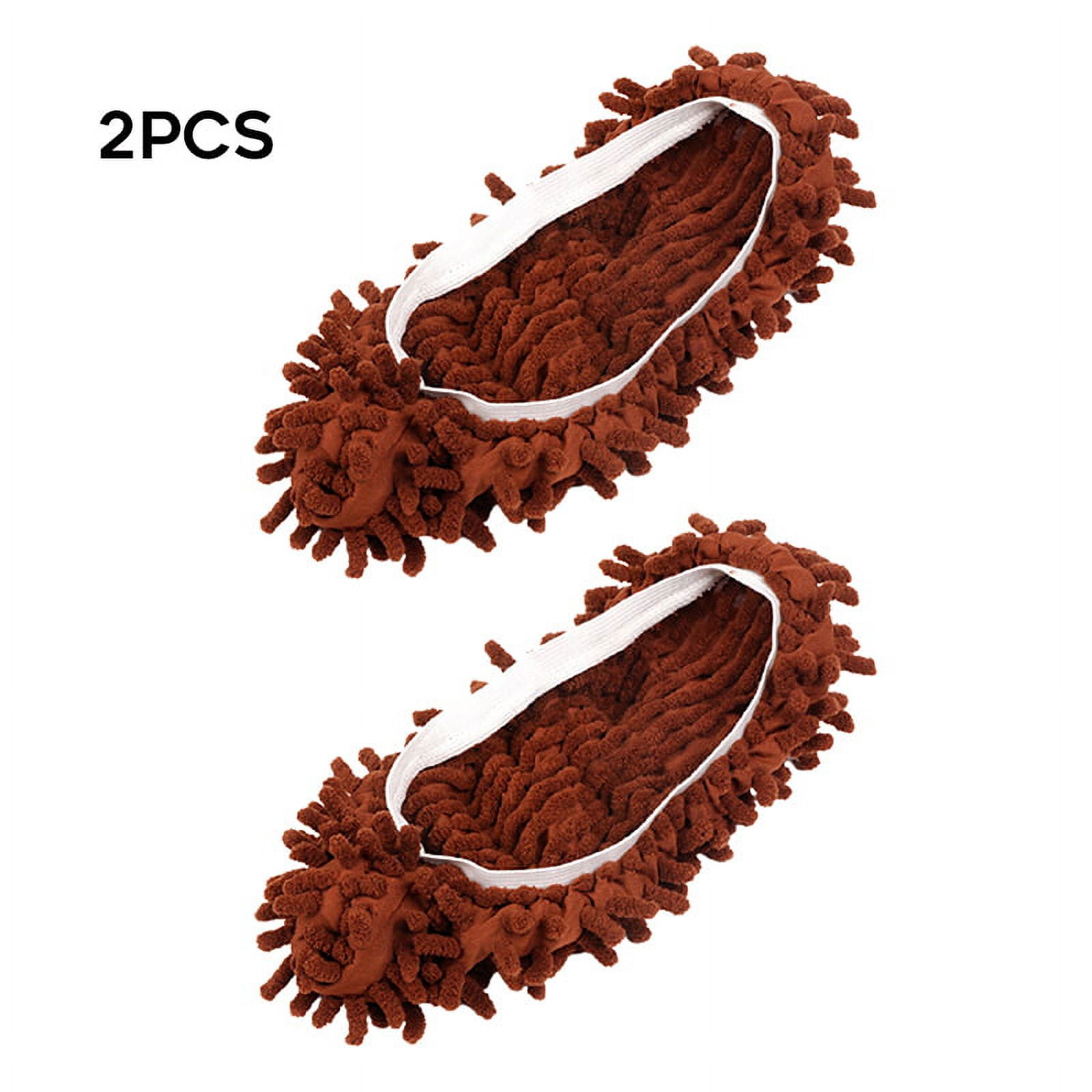 2pcs Multipurpose Dust Mop Slippers Removable Foot Flannel Shoe Cover ...