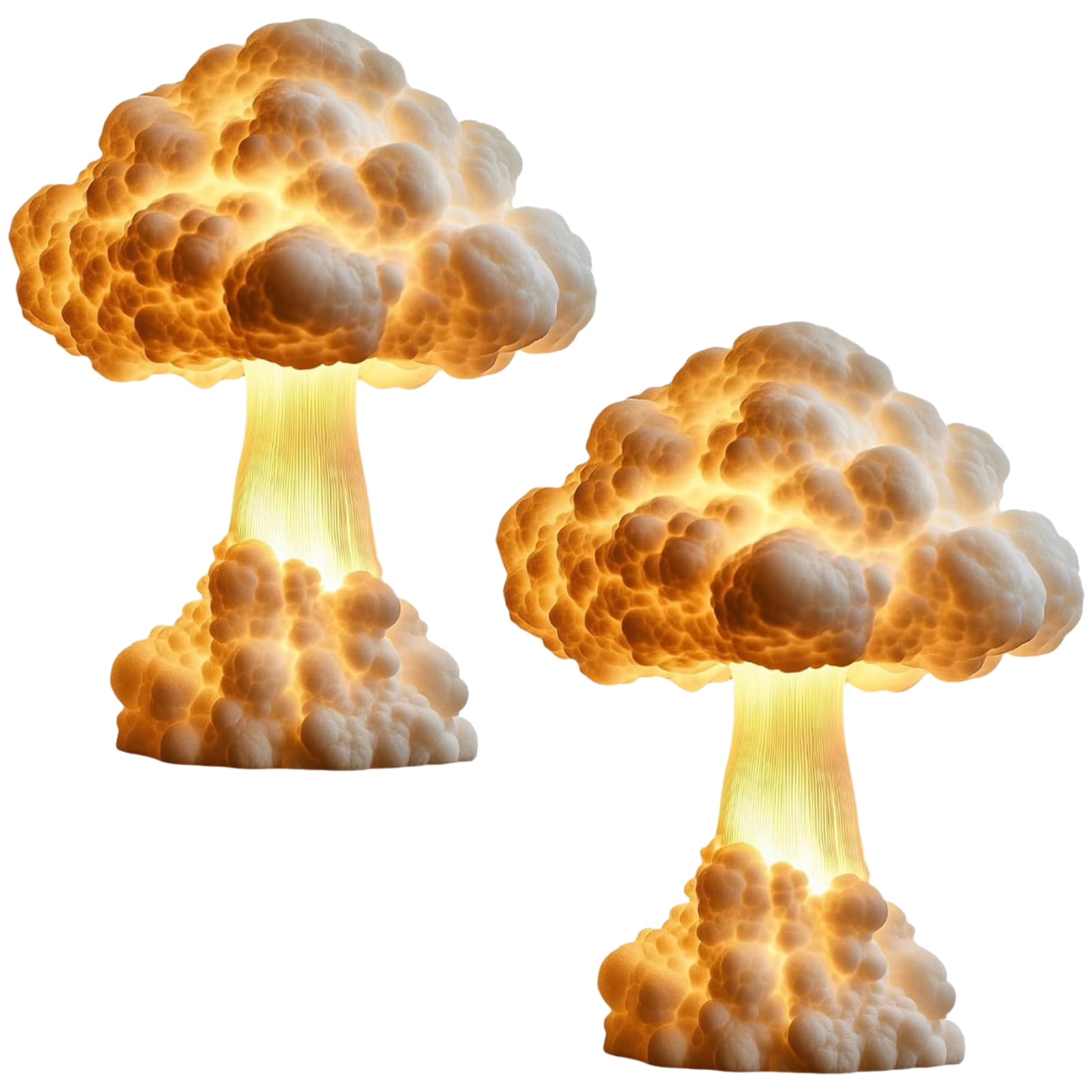 2pcs Mushroom Cloud Table Lamp Atomic Bomb Blast Explosion Night Light ...