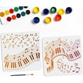 2pcs Music Note Stencil Musical Stencils Piano Keys Pattern with Paint ...
