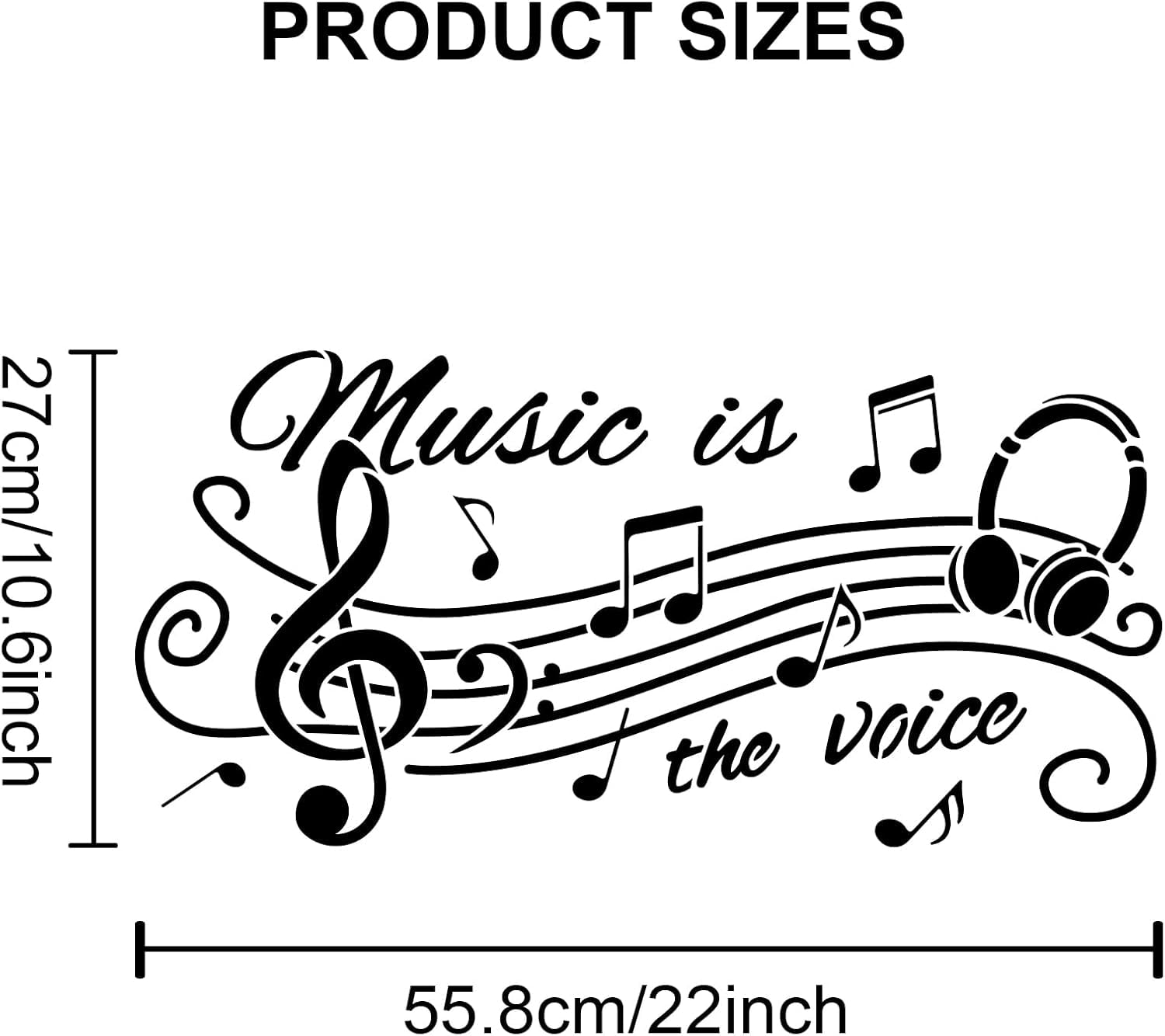 2pcs Music Notes Stencil Musical Notes Treble Clef Stencils 22×10.6inch ...