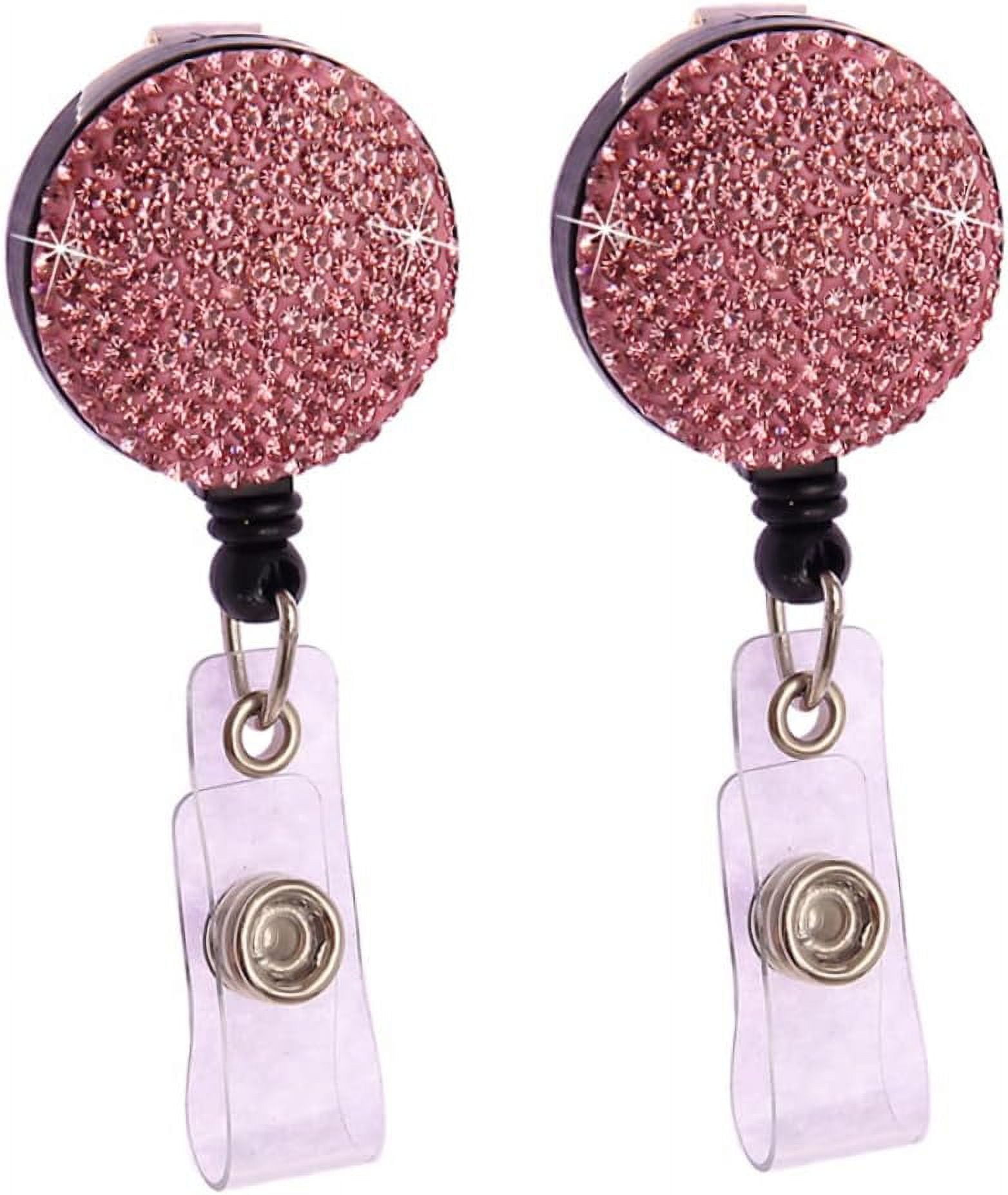 2pcs Name Badges Metal Keychain Key Card Holder Badge Reels Badge Reel ...