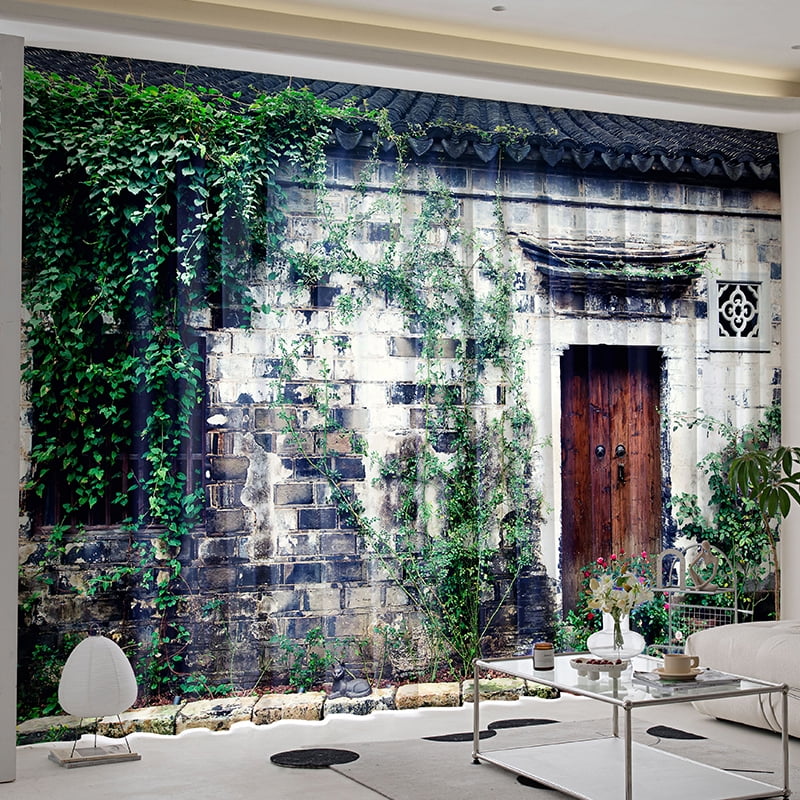 2pcs Nature Forest Tree Sunshine Landscape Kid Curtains Window ...